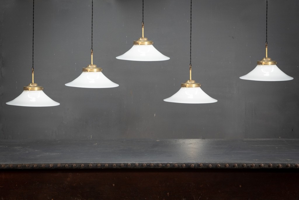 Vintage Cafe Counter Opal Pendant Lights : Factory 20