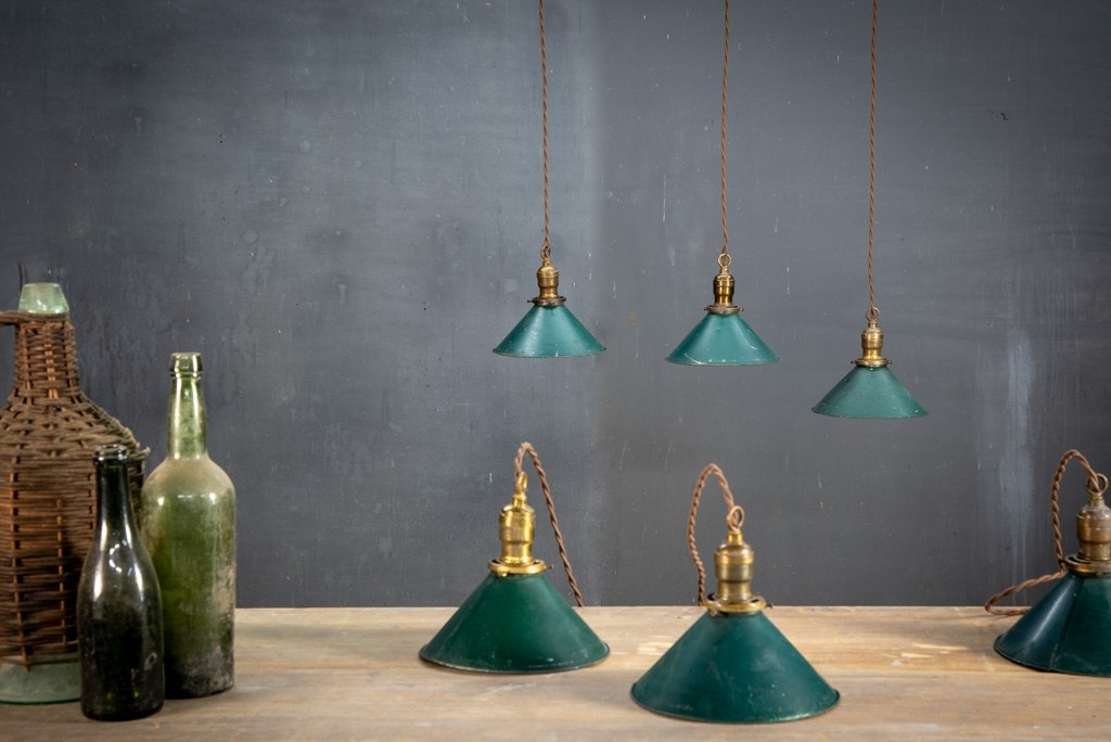 Early Hubbell Cone Pendant Lights : Factory 20